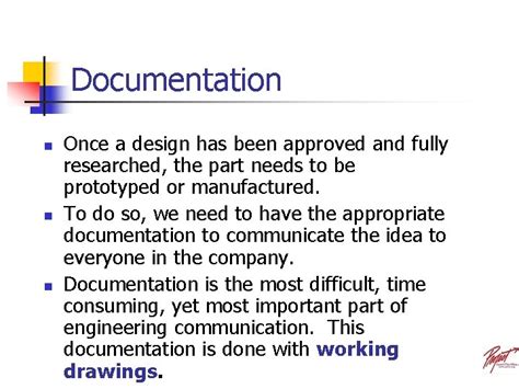 DOCUMENTATION Documentation N Once A Design Has Been
