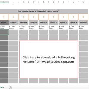 Weighted Decision Matrix Template Excel