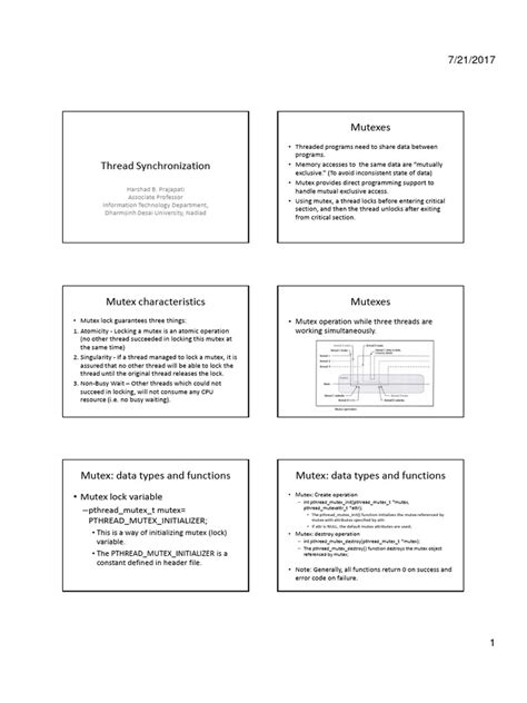 Anp 2 Synchronization In Multithreaded Programs Pdf Thread Computing Pointer