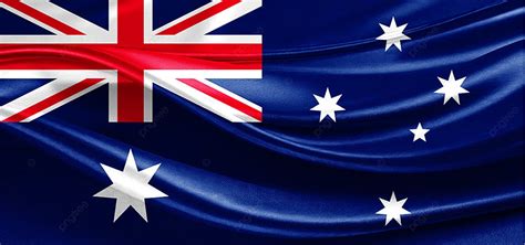 Australian Flag Vibrant Silken Wave Texture Background Australian Flag Wave Texture