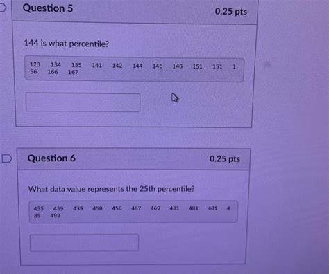 solved 481 is what percentile question 8 construct a