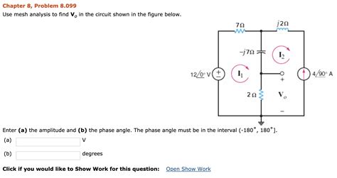 solved chapter 8 problem 8 099 use mesh analysis to find v