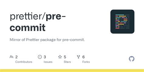 GitHub Prettier Pre Commit Mirror Of Prettier Package For Pre Commit