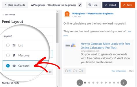 How To Add A Facebook Feed Carousel To WordPress In