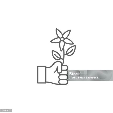 손 꽃 우정 개요 아이콘입니다 우정 선 아이콘의 요소입니다 징후 기호 및 벡터는 웹 로고 모바일 앱 Ui Ux에 사용할 수 있습니다 아이콘에 대한 스톡 벡터 아트 및 기타