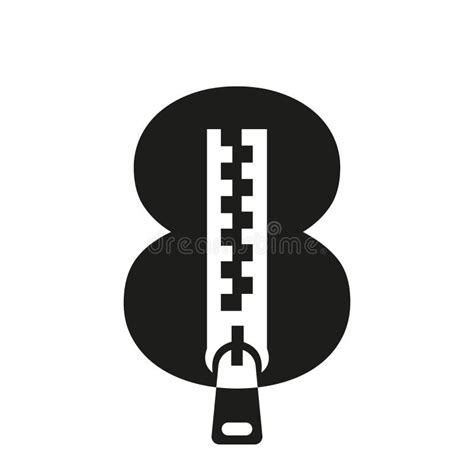 Initial Letter 8 Zipper Logo For Fashion Cloth Embroidery And Textile Symbol Identity Vector