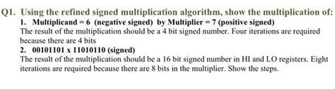 solved q1 using the refined signed multiplication