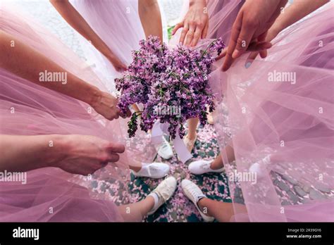 Bridesmaids Are Having Fun At Hen Parties Stock Photo Alamy