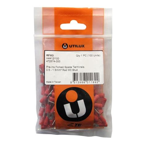 Utilux M3 Pre Insulated Fork Terminal 100 Pack I N 4330959 Bunnings