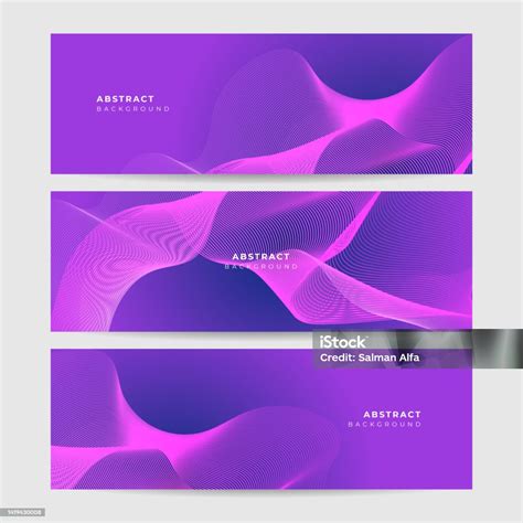 추상적 인 파도가 흐르는 배너 배경 디자인 세트 벡터 일러스트레이션 흐르는 입자 파동 동적 모션 스트림 디지털 기술 곡선 0명에