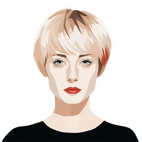 Minimalistic Beauty Model Pixie With Blond Hair Illustration Premium Ai Generated Image