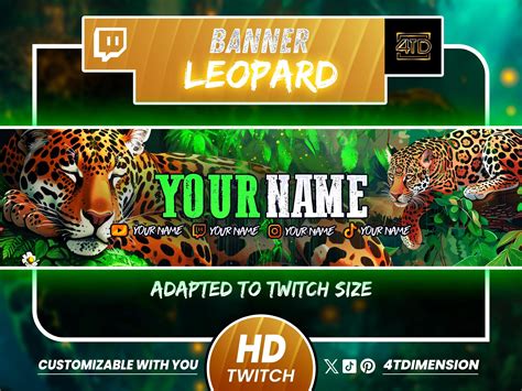 Twitch Leopard Banner Gaming Banner Banner Gamer Streaming Banner