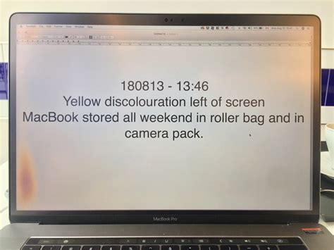 Macbook Pro Screen Discoloration Spots Touch Bar