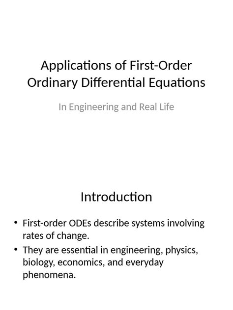 First Order Ode Applications Enhanced Pdf