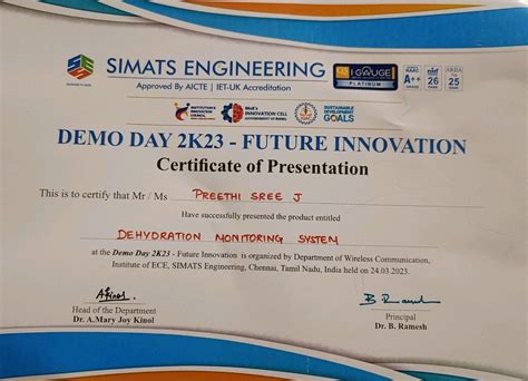 Preethi Sree J On Linkedin Simats Demoday2k23 Technology Project