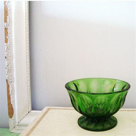 Vintage Green Glass Dish Vintage Green Glass Bowl By Verovintage On