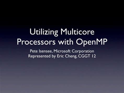 Openmp Ppt