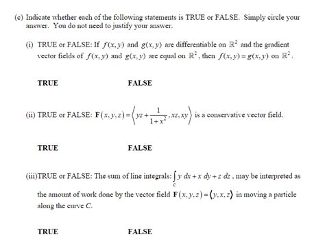 Solved C Indicate Whether Each Of The Following Statements Chegg