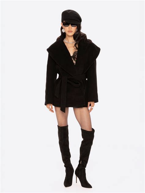 Victoria Bow Coat Black Wool Coat For Date Night Nana Jacqueline