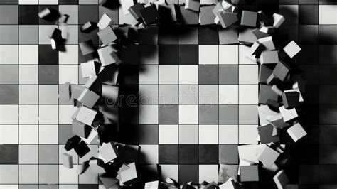 Space With Wave Distortions And Square Shapes Design Distortion Waves Move In Square Shape