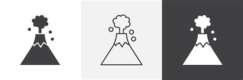 화산 아이콘은 얇은 선 검은 색입니다 평평하고 간단한 벡터 기호 그림입니다 구름에 대한 스톡 벡터 아트 및 기타 이미지 구름 날씬한 단순함 Istock