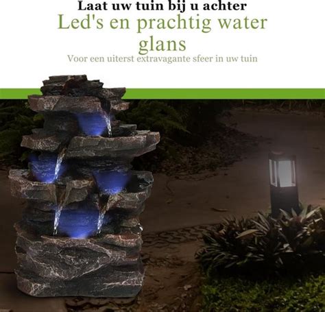 Waterornamenten Voor Buiten Waterval Met Verlichting Waterfontein