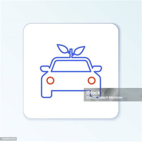 흰색 배경에 고립 된 잎 아이콘라인 에코 자동차 개념 드라이브 녹색 에너지 자동차 기호 다채로운 개요 개념 벡터 0명에 대한 스톡 벡터 아트 및 기타 이미지 Istock