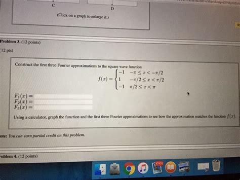 solved construct the first three fourier approximations to