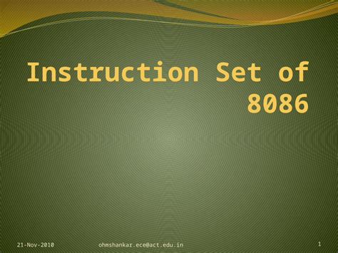 Pptx Instructionsetof8086pptx Dokumentips