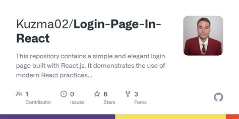 Github Kuzma Login Page In React This Repository Contains A Simple And Elegant Login Page
