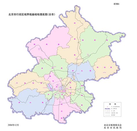 北京市行政区域界线基础地理底图2006年 哔哩哔哩