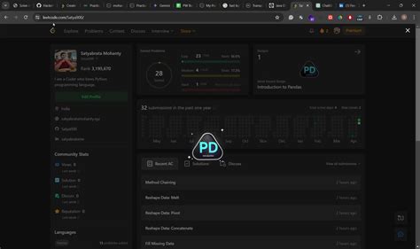 Satyabrata Mohanty On Linkedin Leetcode Pandas Dataanalysis Python