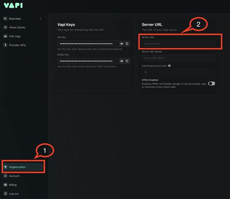 Setting Server URLs Vapi