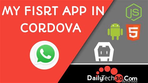 My First App In Cordova Cordova Tutorial App Making Tutorial