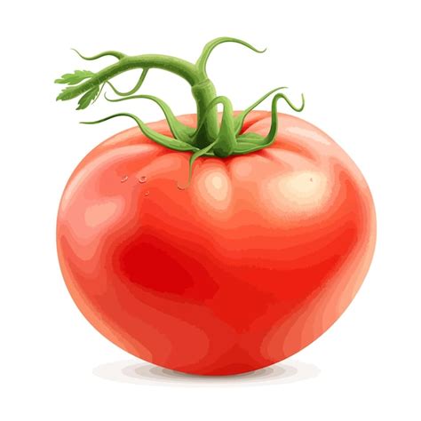 Cartoon Tomato Clip Art Style Simple Vector Illustration With A White