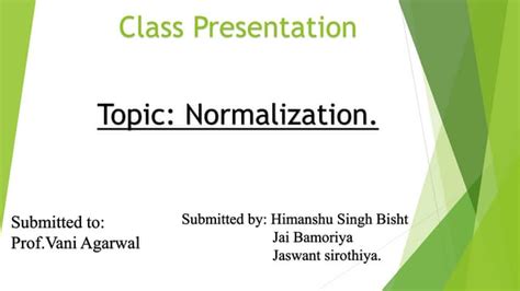 Normalization In Dbms Pptx