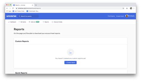 create custom reports for your events universe help center