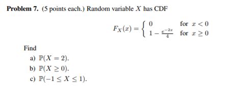 Solved Problem 7 5 Points Each Random Variable X Has Cdf