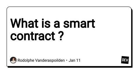 what is a smart contract r devto