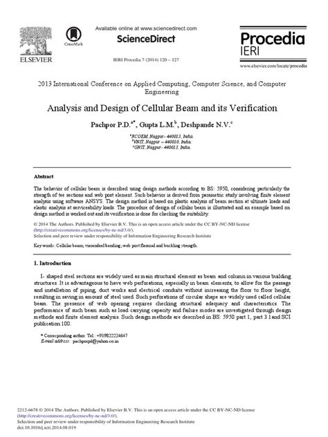 Analysis And Design Of Cellular Beam And Its Verification Pdf Bending Buckling