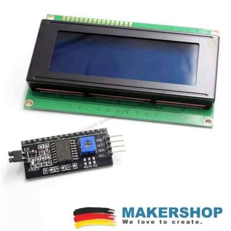 Lcd 2004 Hd44780 Blau I2c Interface Display Arduino Raspberry Lcd2004