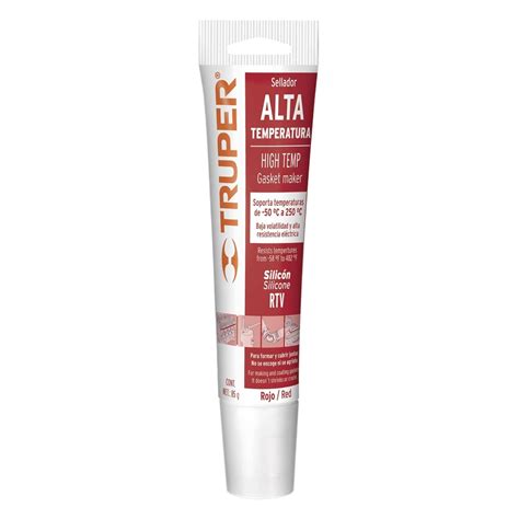Sellador De Silicon De 85 Gr Color Rojo Altas Temperaturas Perfiles Y