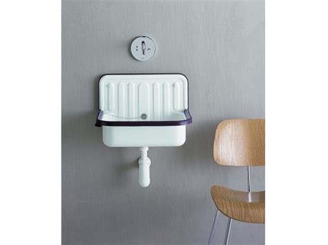 Alape Klassiker Wall Basin 510x360mm Overflow White With Navy Trim From