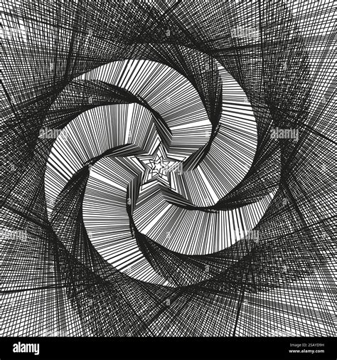 Star Swirl Pattern Abstract Line Form Vector Radial Structure Geometric Spiral Shape Stock