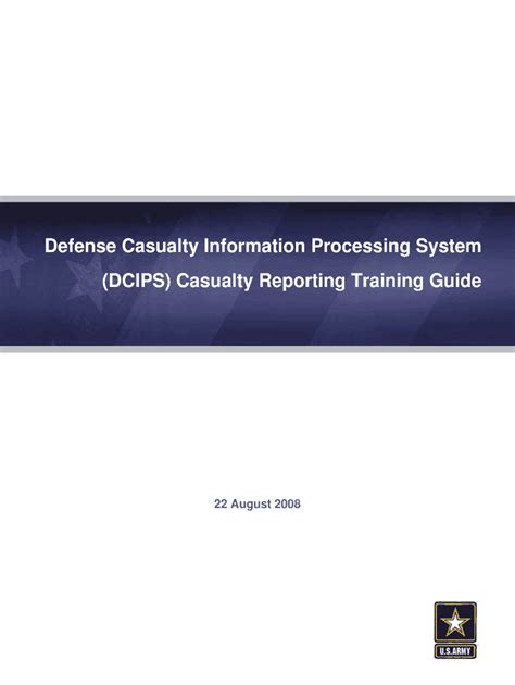 Fillable Online Ssitoday Armylive Dodlive Download Dcips Casualty Reporting Training Guide