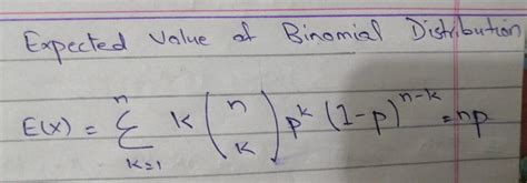 Solved Expected Value At Binomial Distribution N K Elx K Chegg