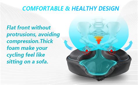 Ylg Bike Seat Cushion Noseless Memory Foam Padded Bike Seat Cover For