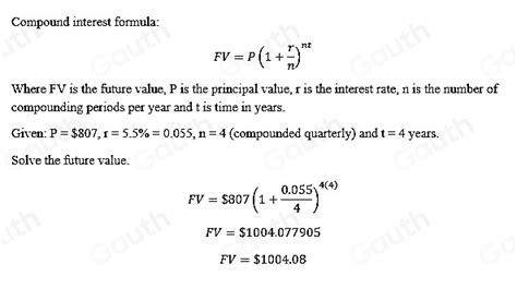 Solved Find The Future Value Using The Future Value Formula And A