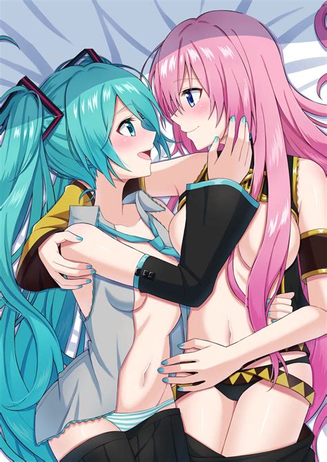 Rule 34 2girls Aqua Eyes Aqua Hair Aqua Nails Aqua Necktie Arm