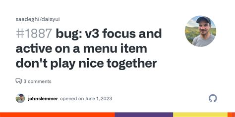 Bug V3 Focus And Active On A Menu Item Dont Play Nice Together · Issue 1887 · Saadeghi